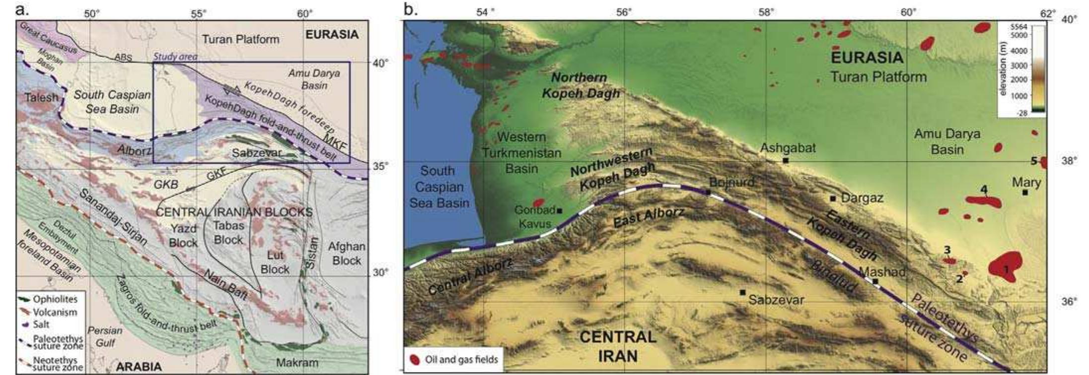 Figure 1 - from Structural evolution of the Kopeh Dagh