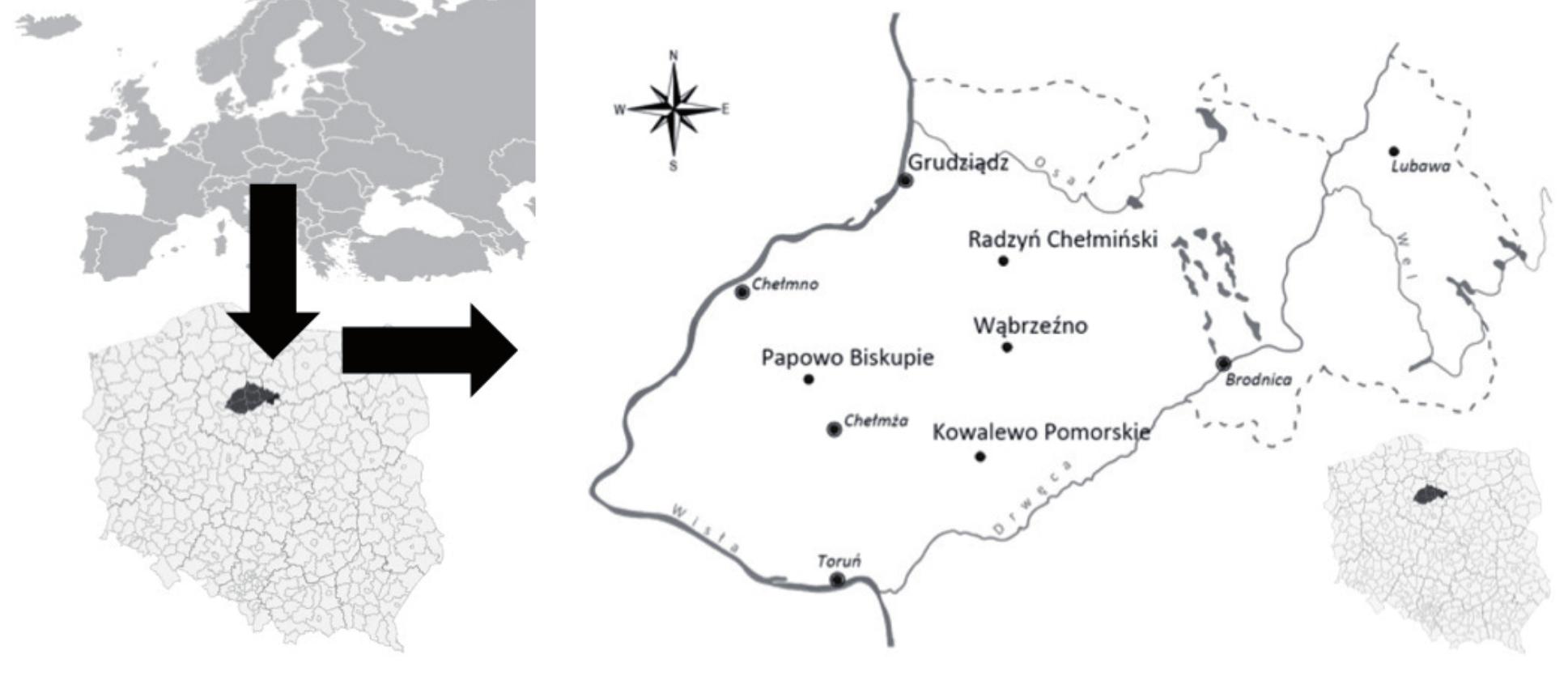 Map of north poland showing location of chelmno land
