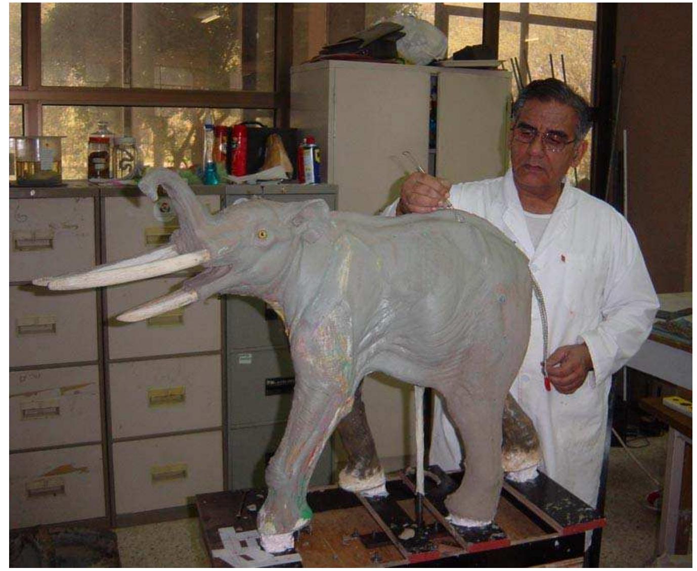 Abdul hafeez patiently sculpting the model of