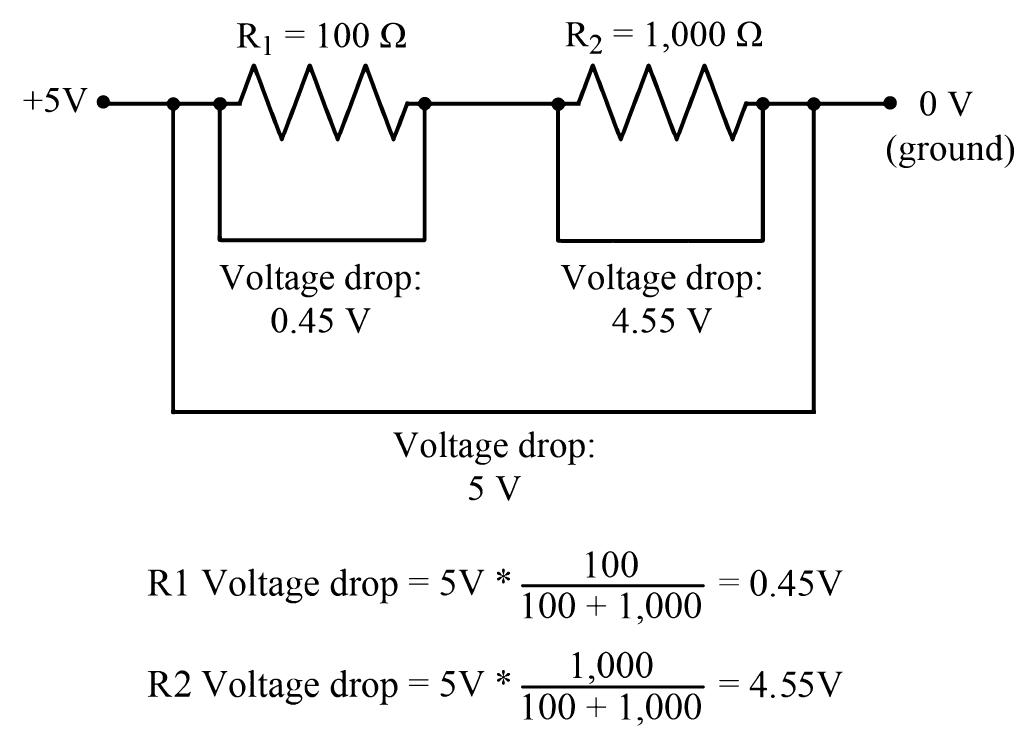 Calculating voltage drops across resistance. each resistor