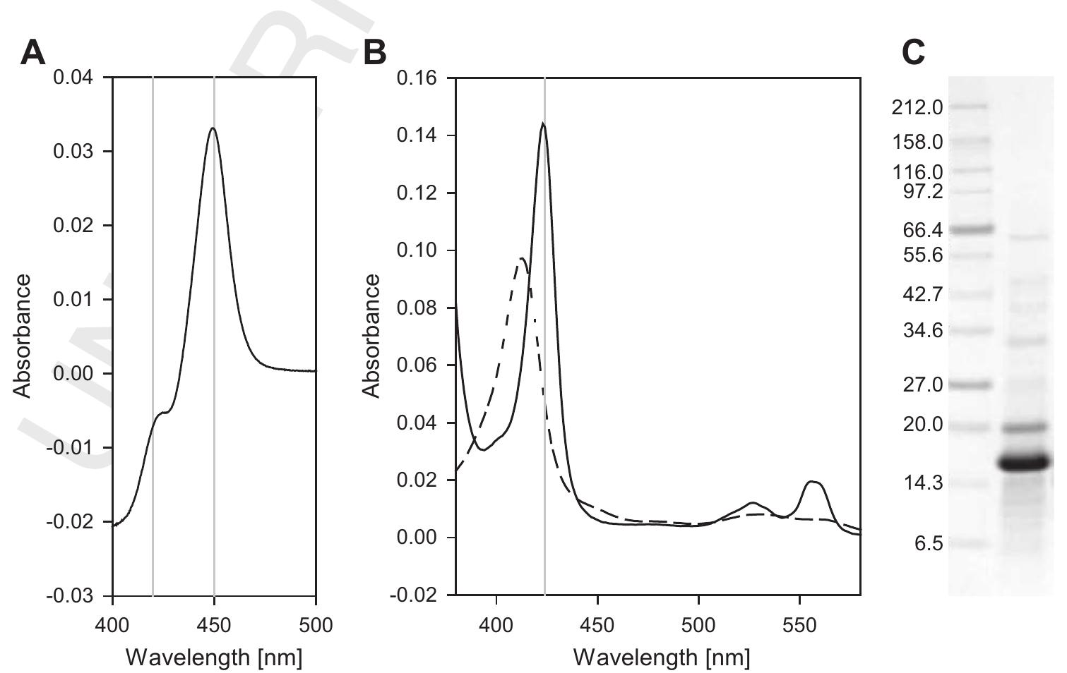 Optical spectra of cyp6m2 and b5. (a), typical co-reduced