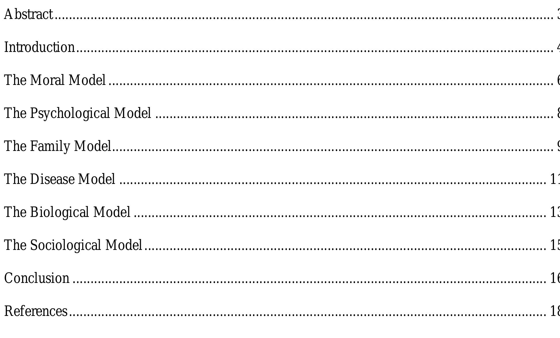 Table 1 - ETIOLOGICAL MODELS OF ADDICTION: VARYING