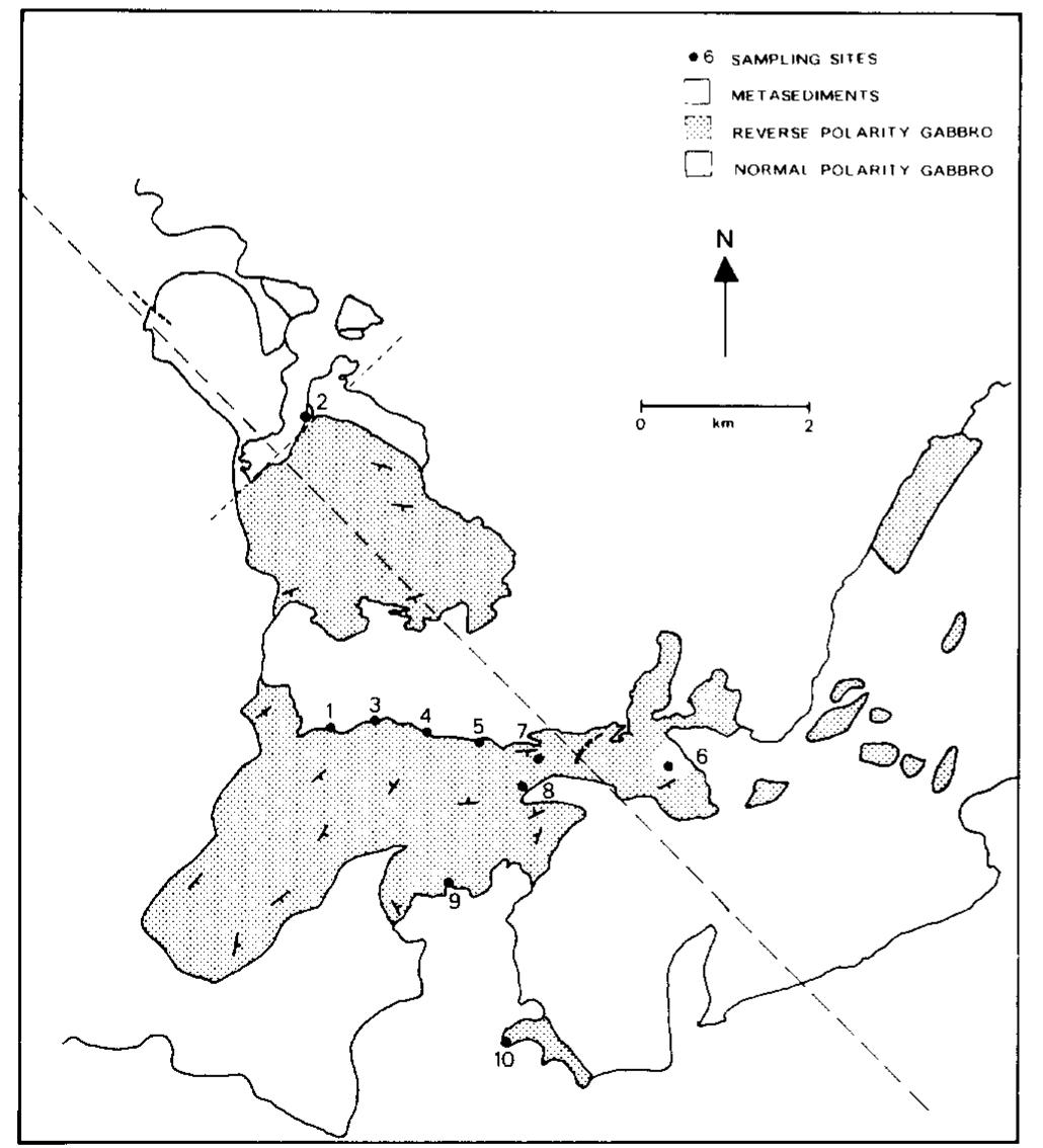 Simplified map of the honningsvag igneous complex (after