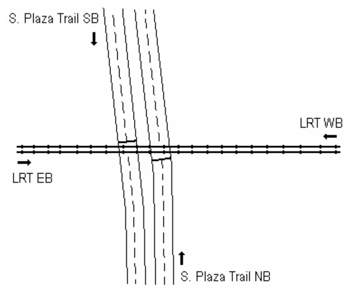 Sketch of s. plaza trail crossing