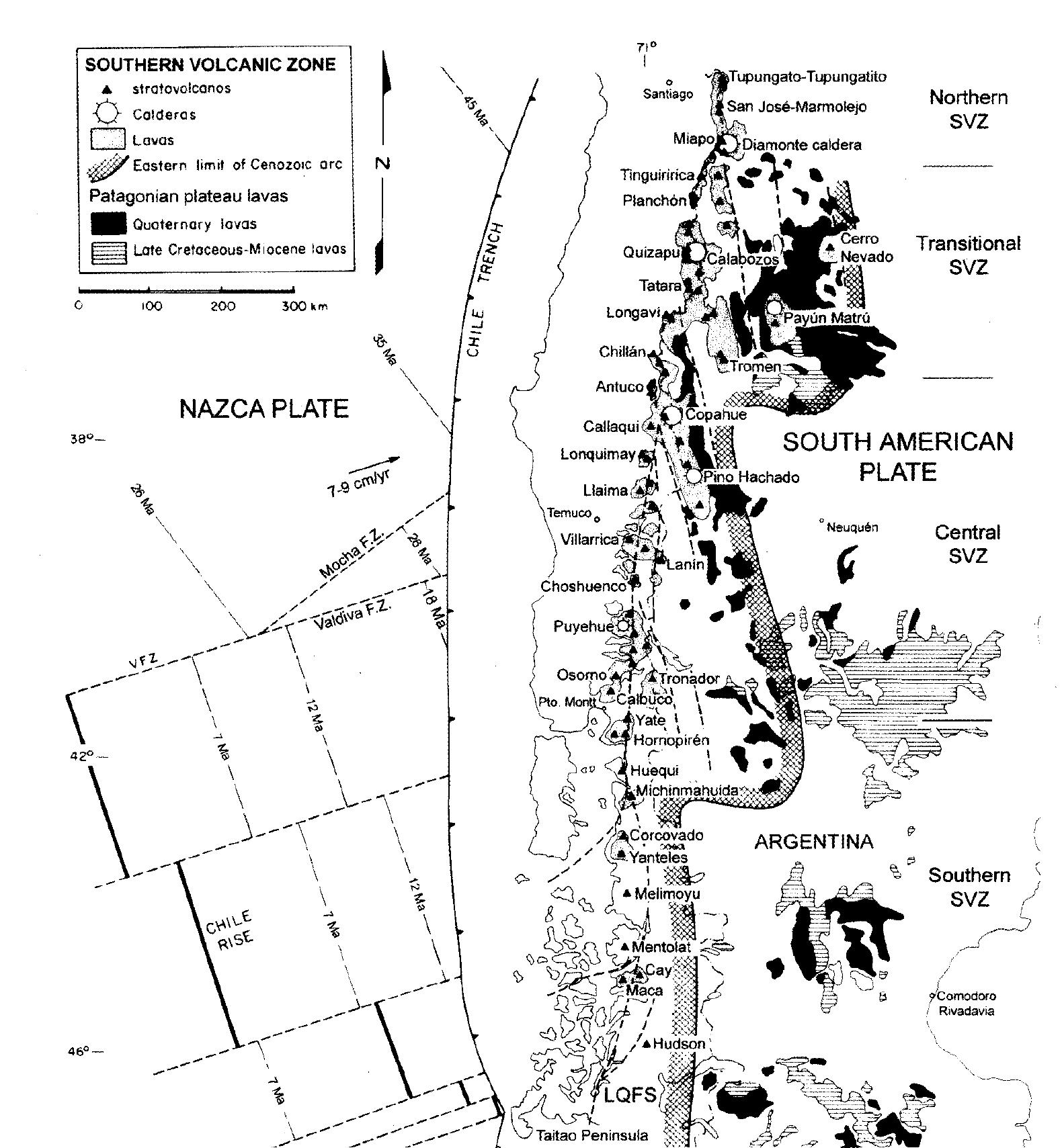 |g. 4. schematic map of the southern volcanic zone, modified