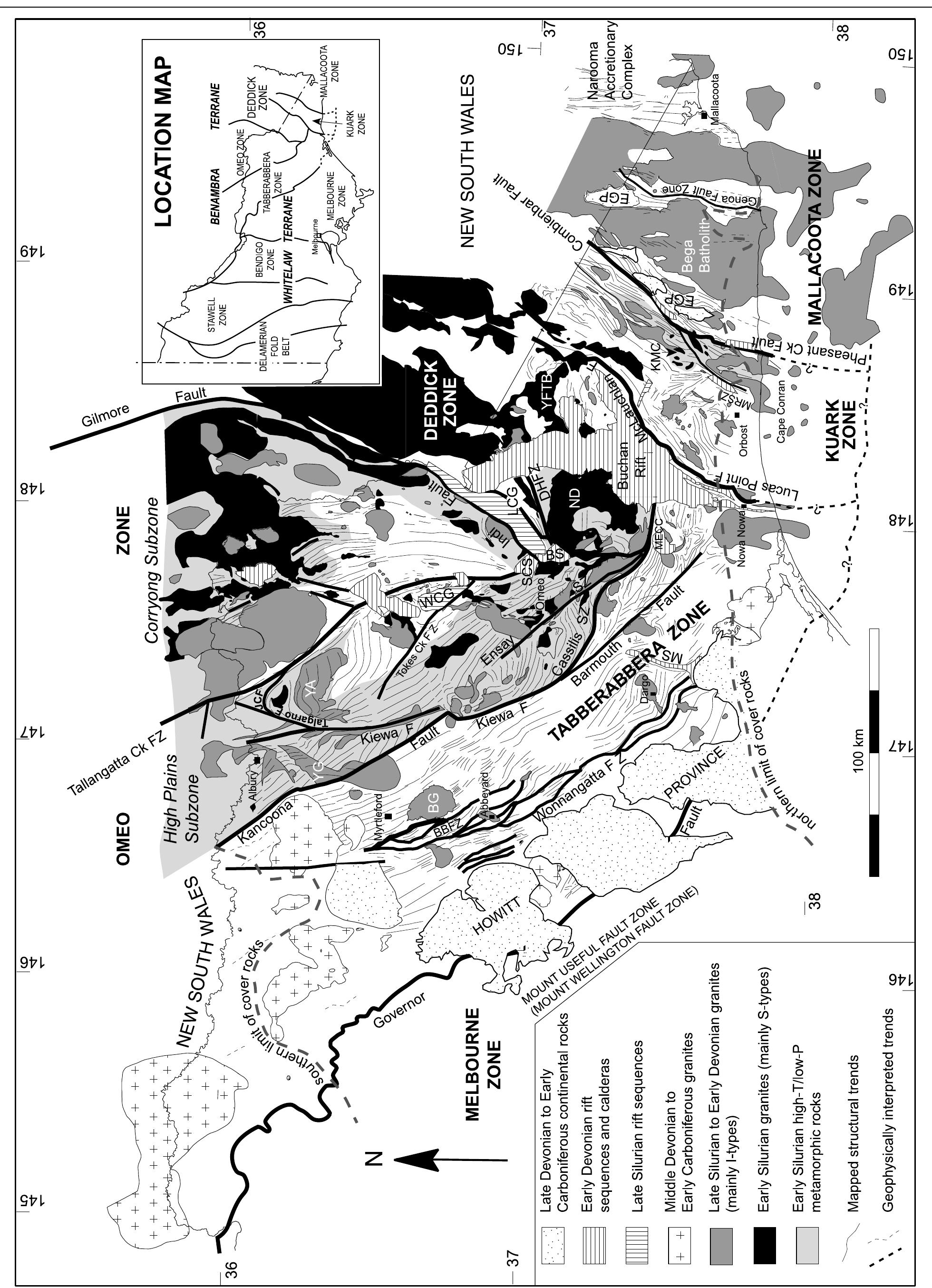 Structural map of the eastern victorian portion of the