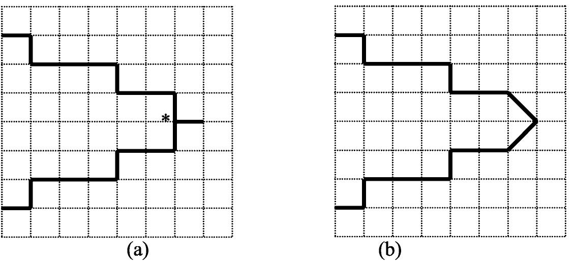 Repeated points (a) and representation after removal of such