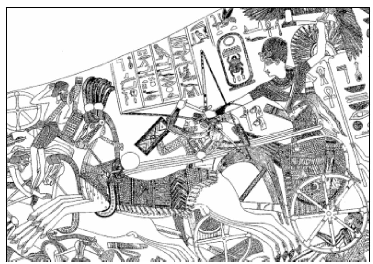 Amenhotep iii pursues maryannu charitoteers fleeing in their