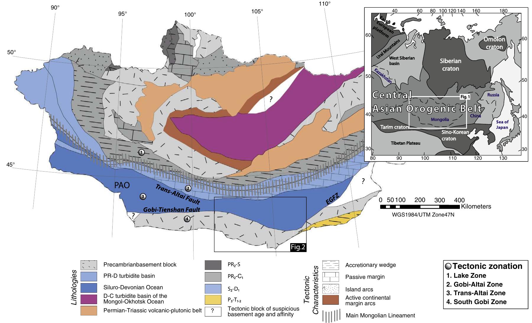 A. structural map of the area located at the khar ovoo