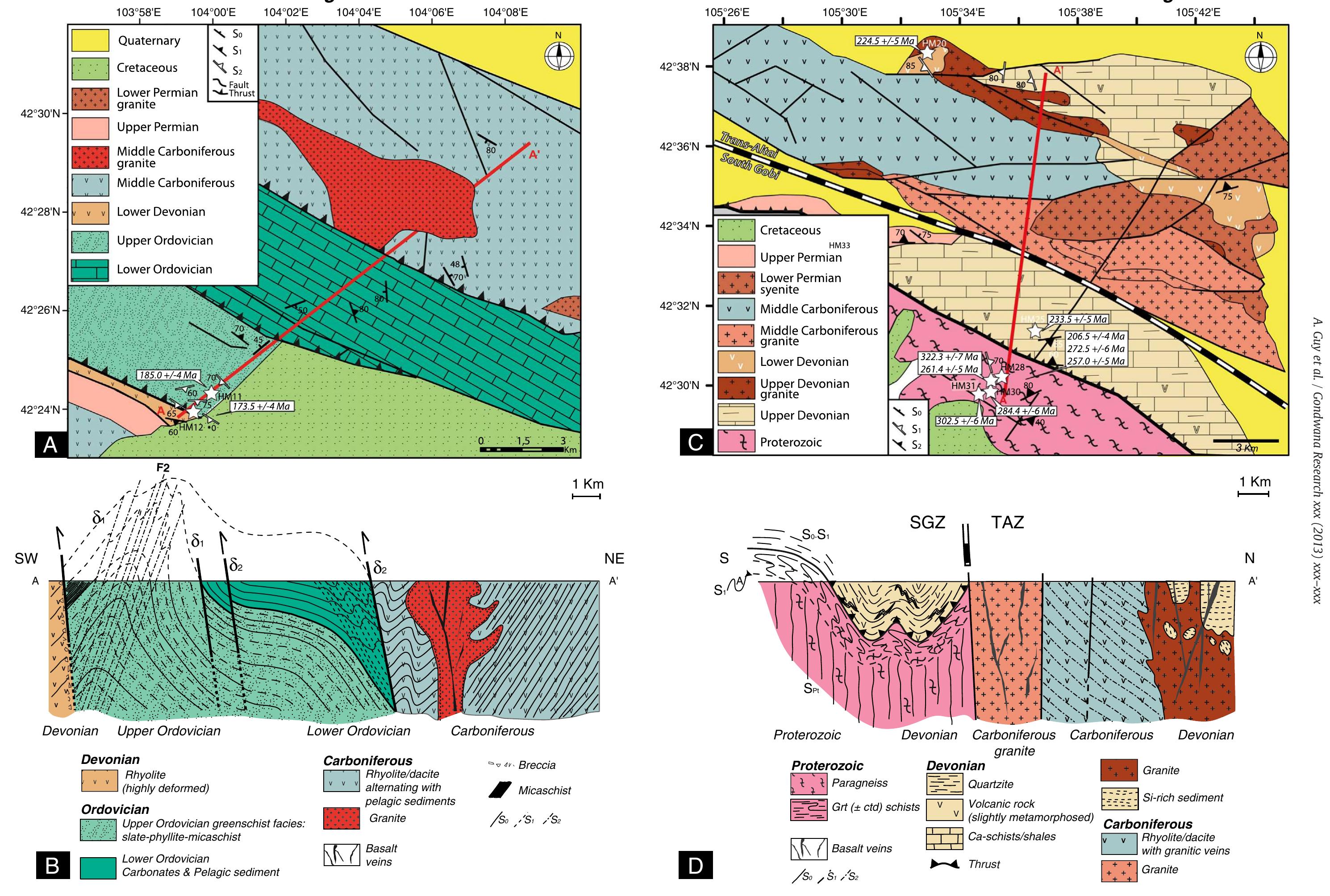 A. structural map of the area located at the khar ovoo