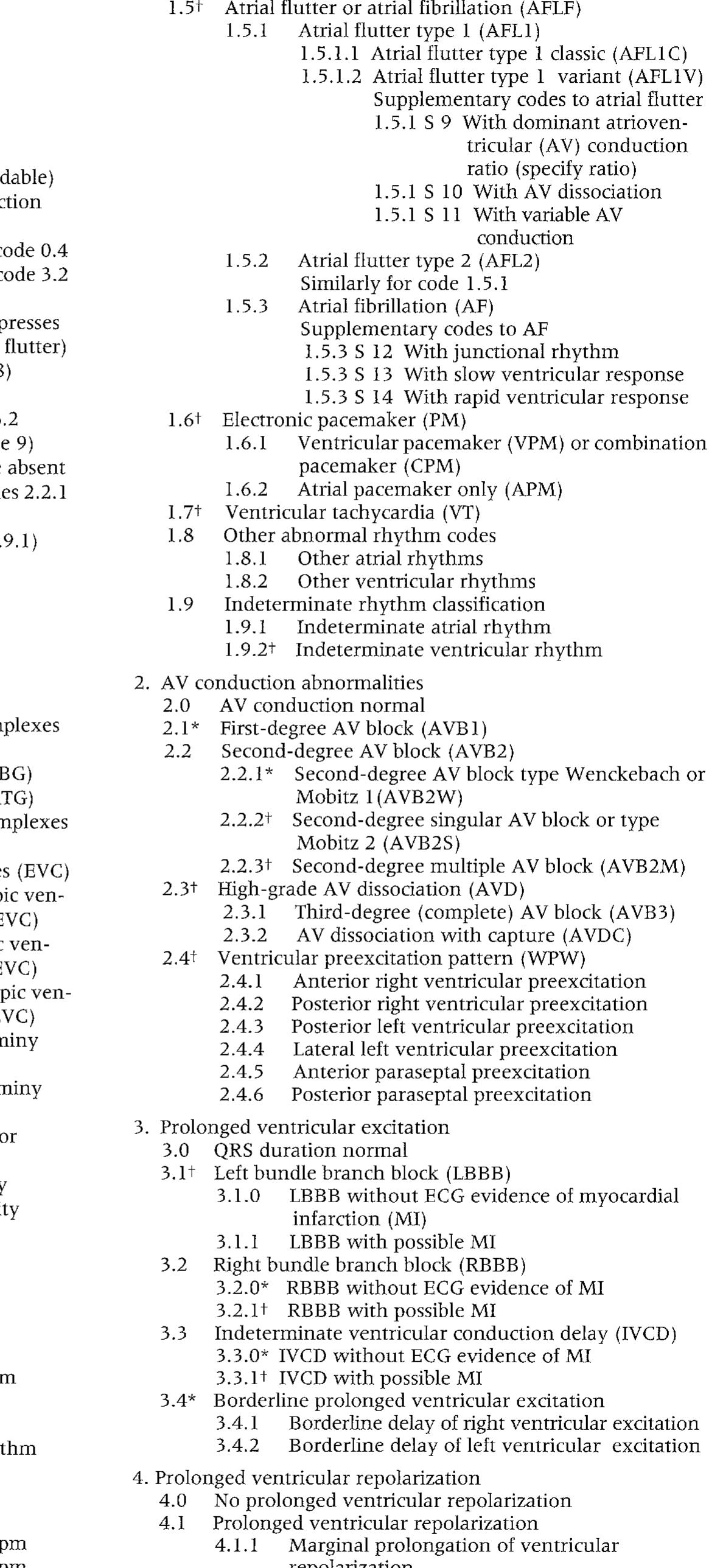 Table 2 - The novacode criteria for classification of ECG