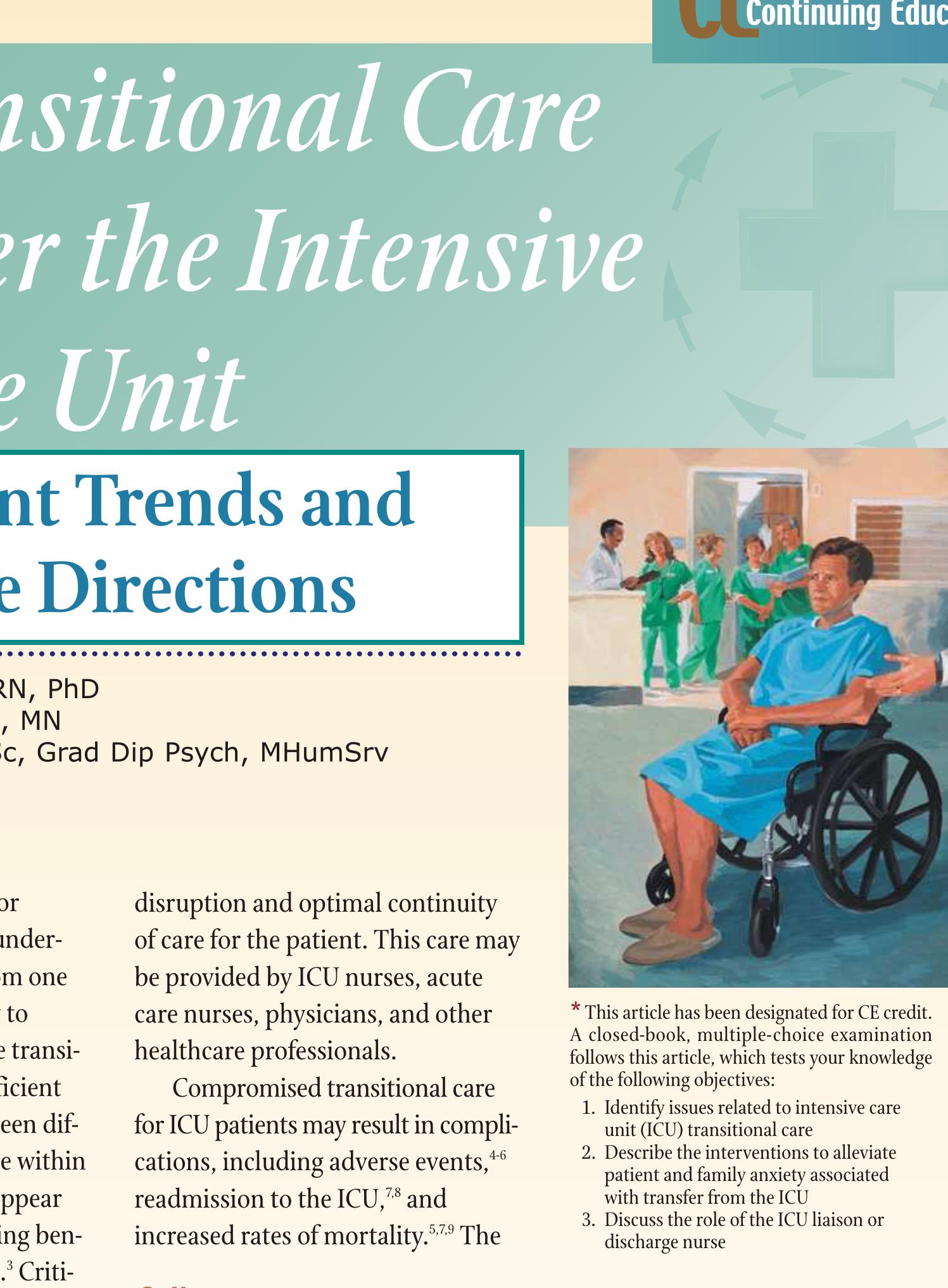 Figure 1 - Transitional care after the intensive care unit: