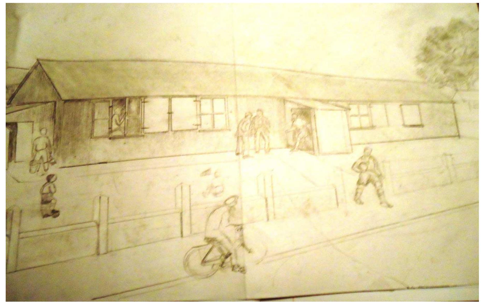 Pencil drawing of killester scouts hall interesting and