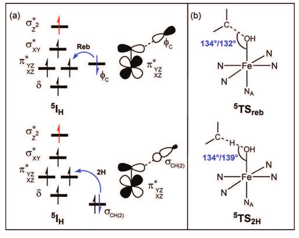 (a) electron-shift diagrams for the rebound (reb) and