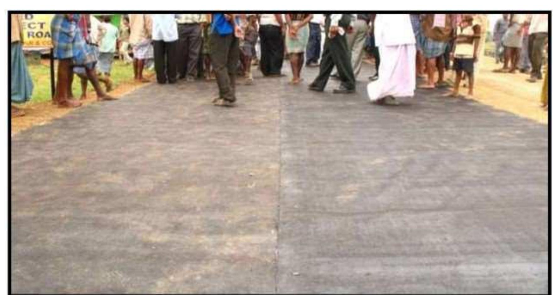 5.4laying of bitumen treated jute geotextile in west bengal