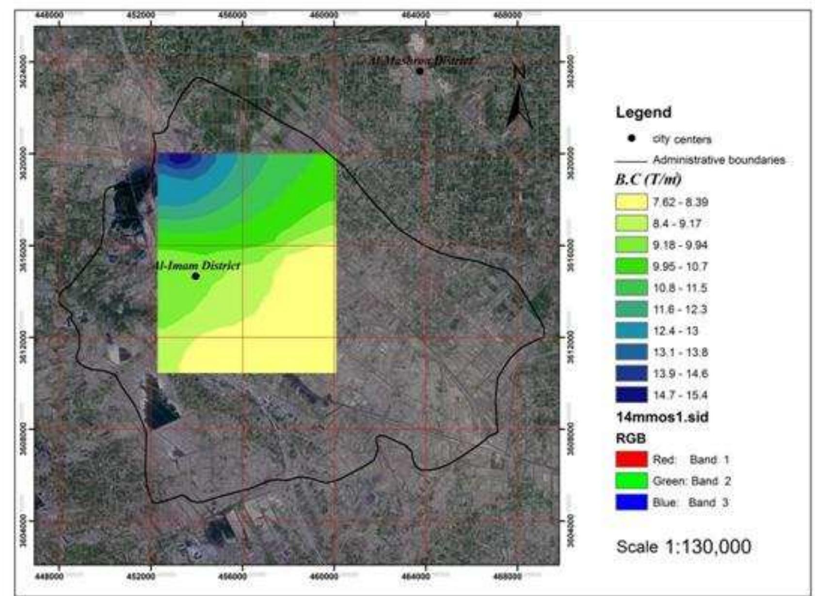 Map (6): b.c (t/m) for al-imam district at depth 9m from