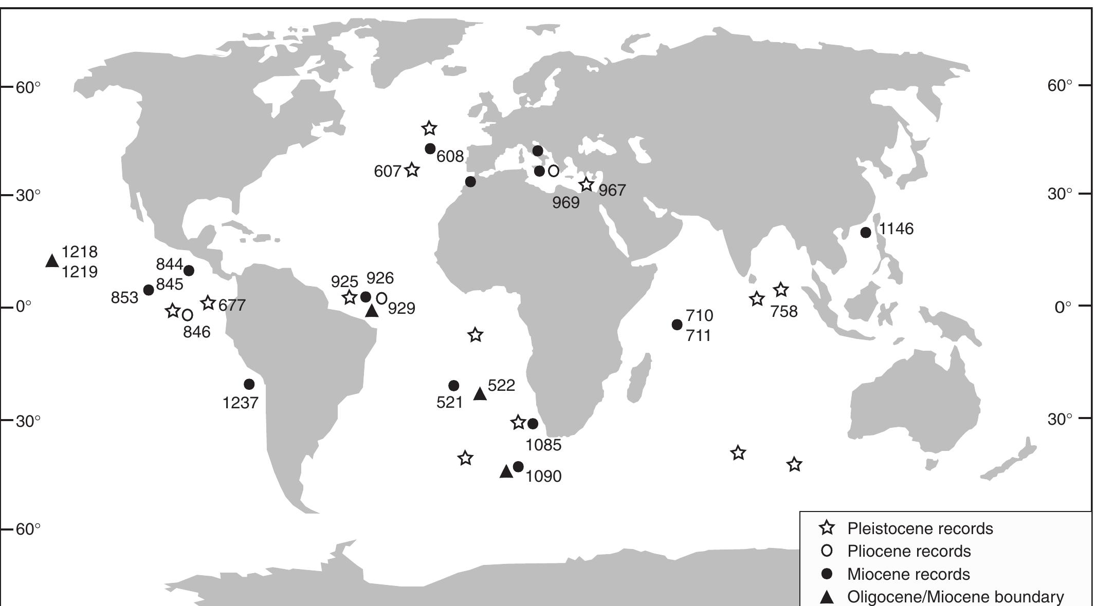 Geographic location of the reference sections considered for