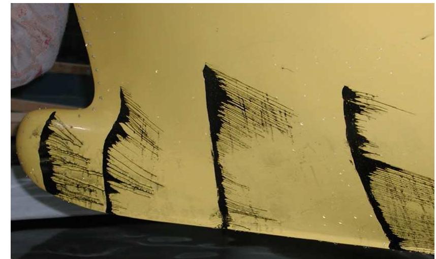 Flow field over original bow form for case study c figure