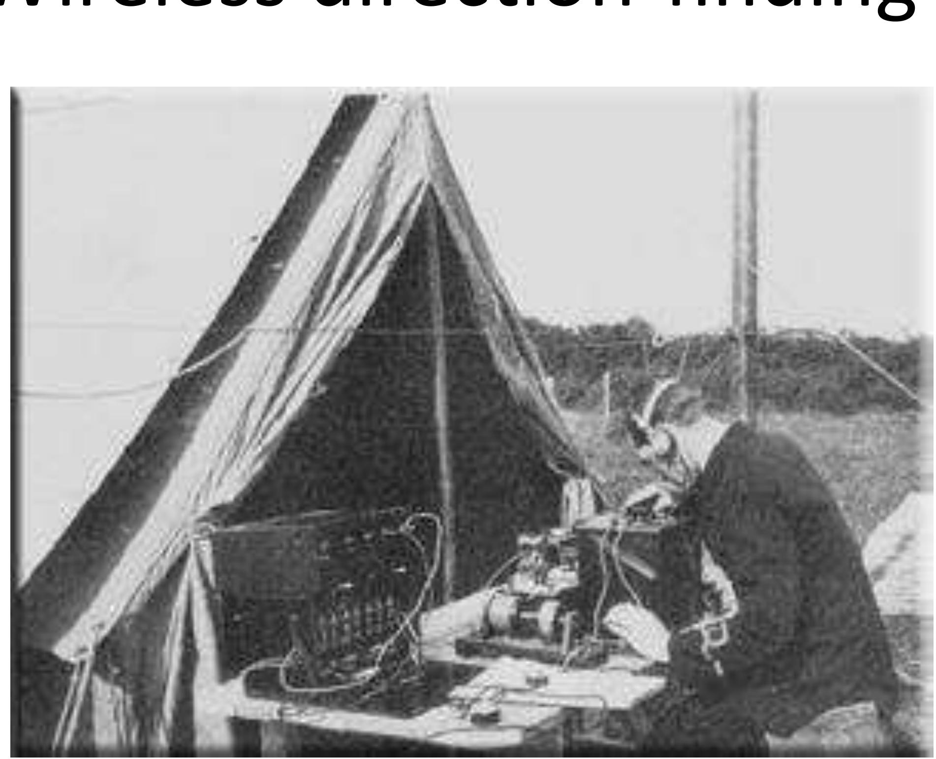 Temporary wireless direction-finding station on the cliffs