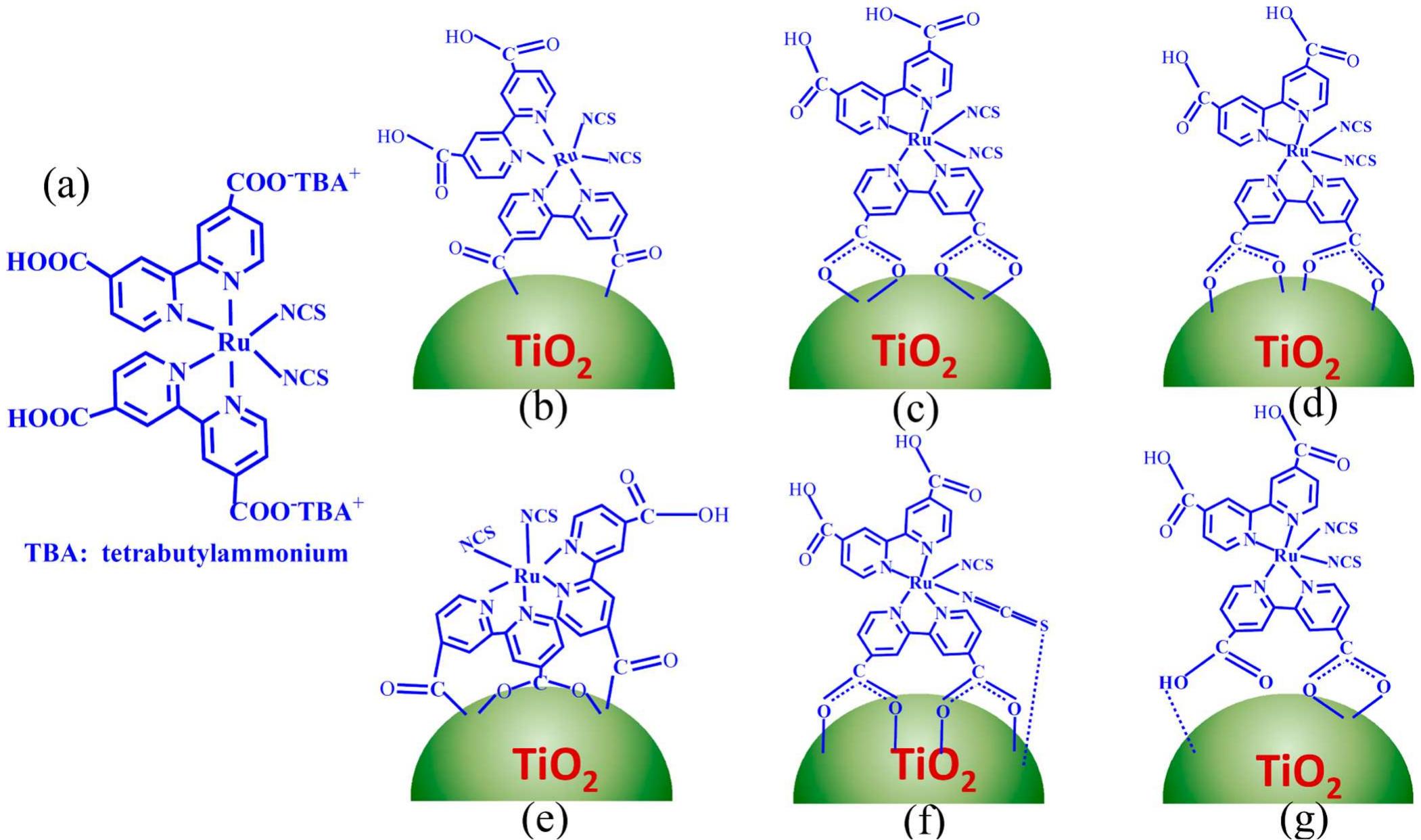 (a) n719 dye structure and schematic presentations of