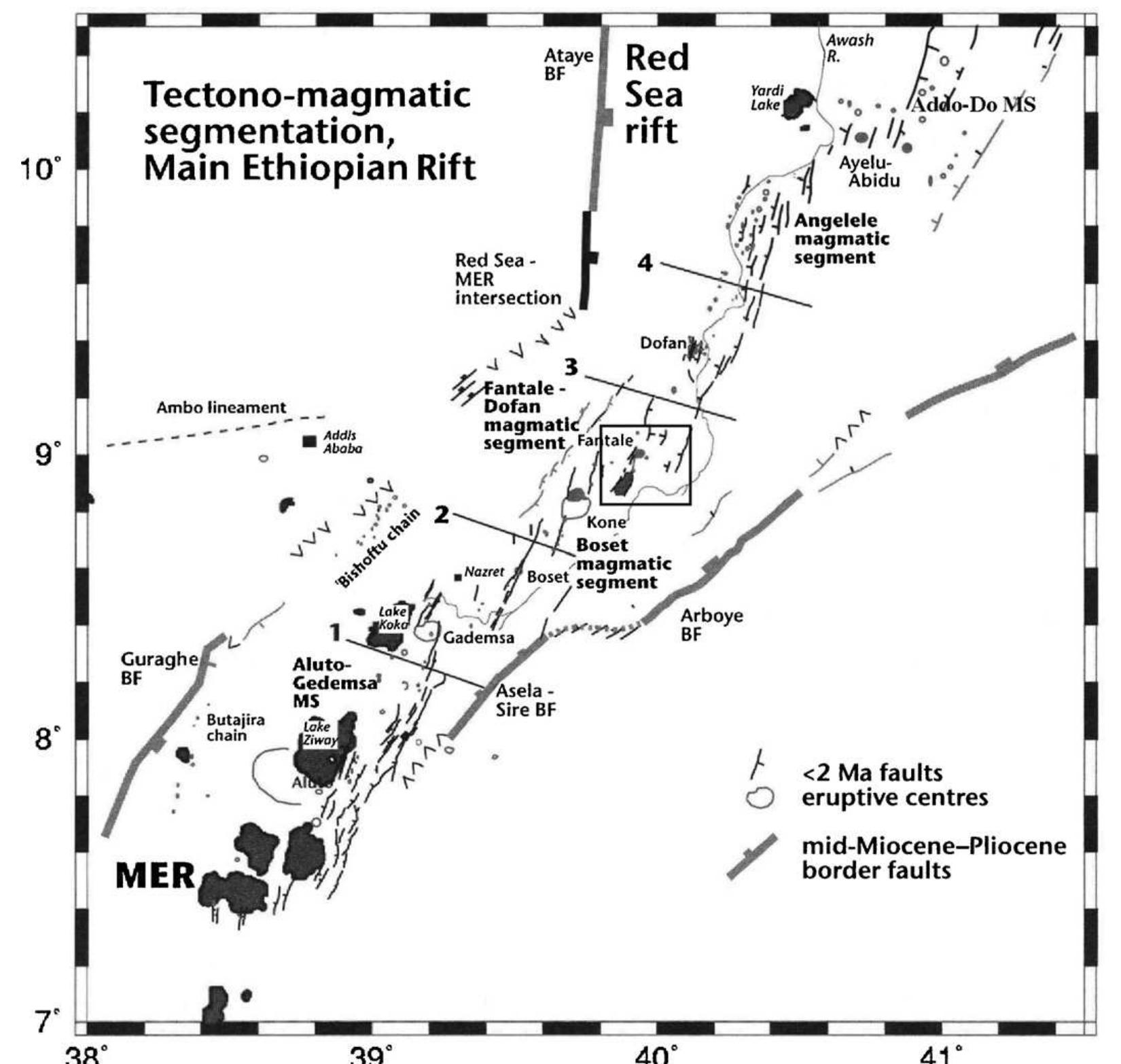 (a) tectonic map (of the main ethiopian rift showing the