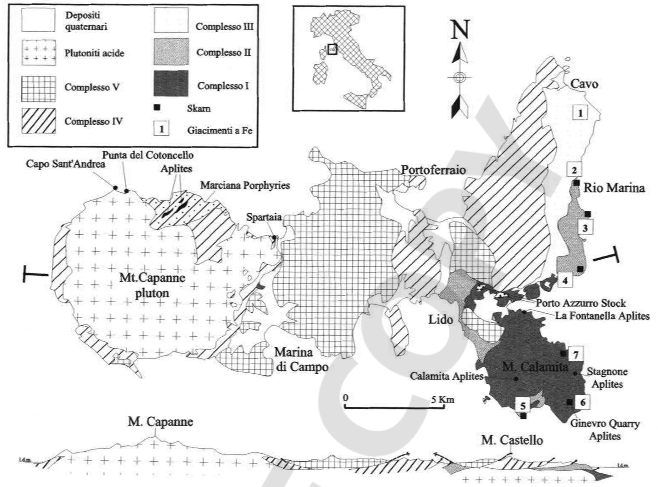 - geological sketch-map of the elba island according to