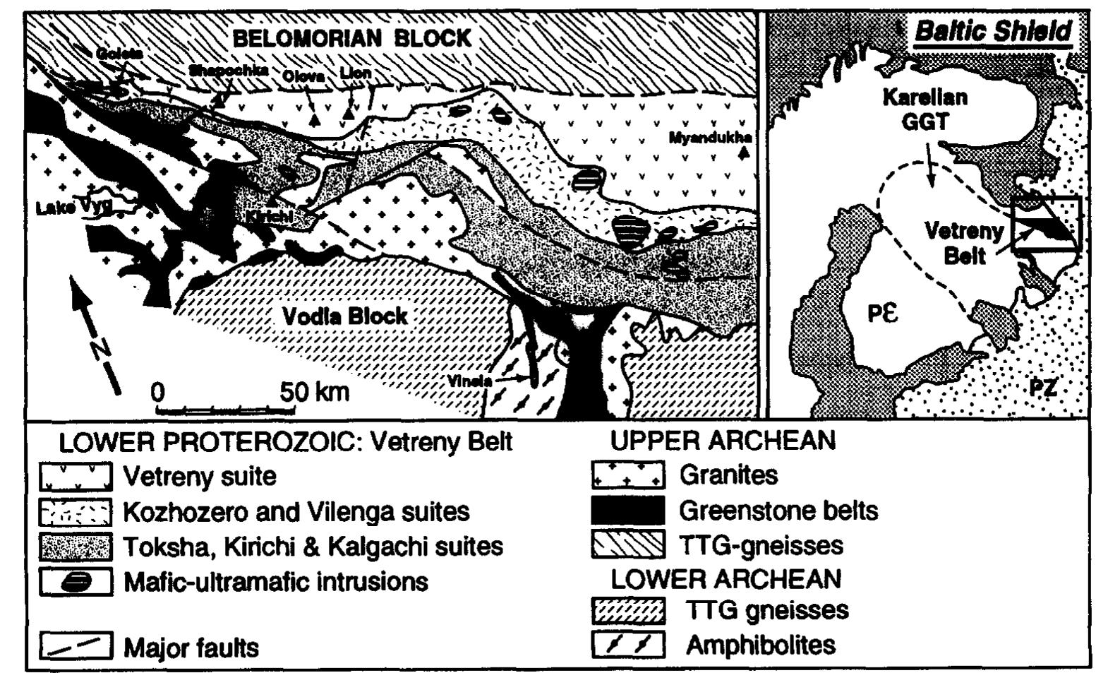 |. geological sketch map of the vetreny belt in the baltic