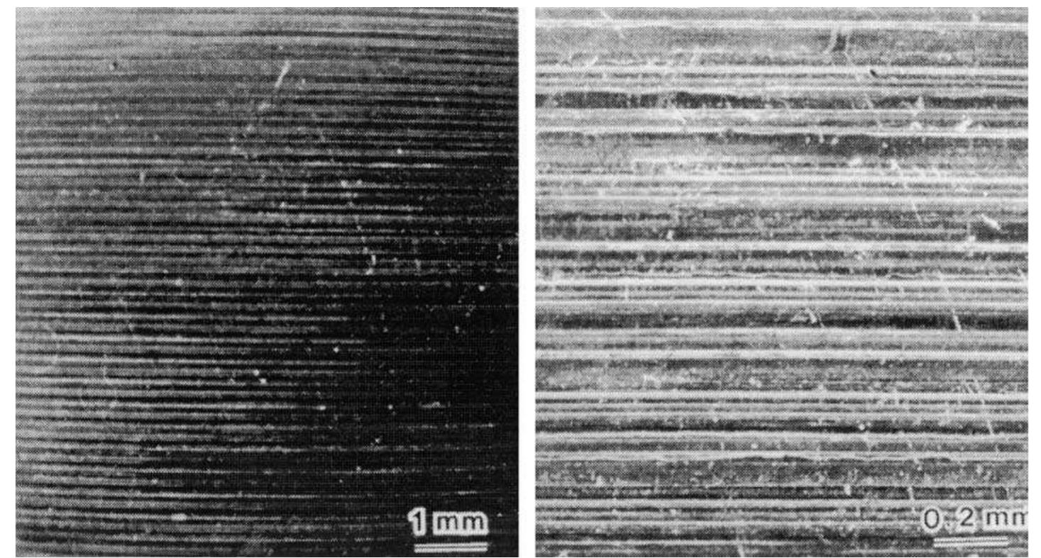 Photographs illustrating the inner surface finish of unused