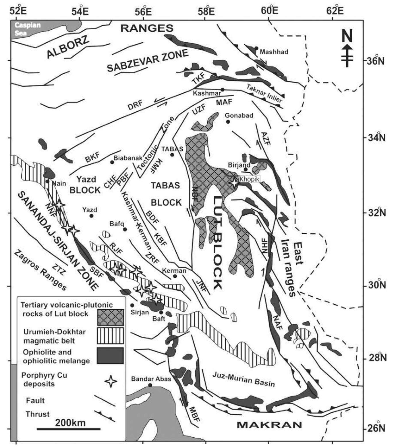 The structural map of central-east iran and its crustal