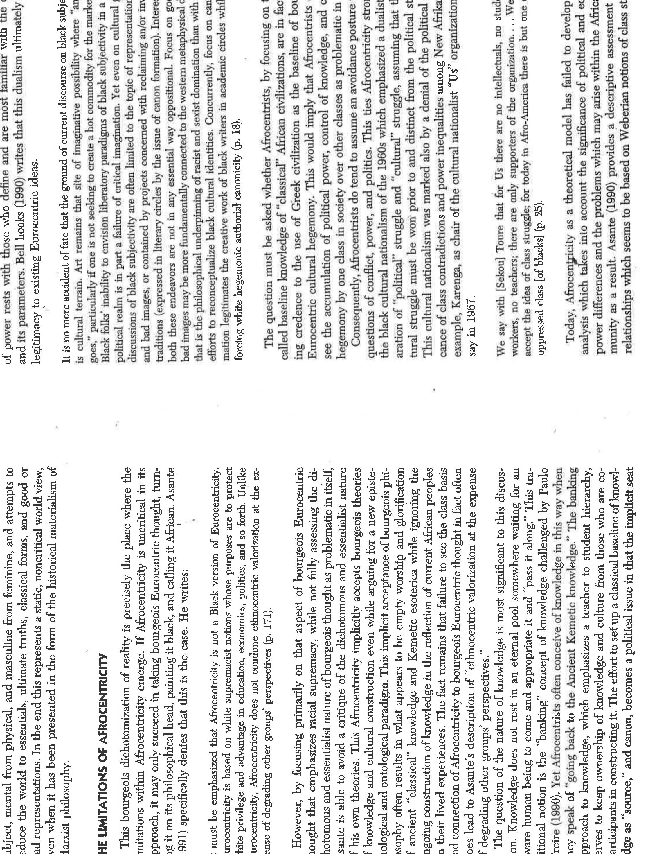 Table 4 - Rethinking Afrocentricity: The Foundation of a