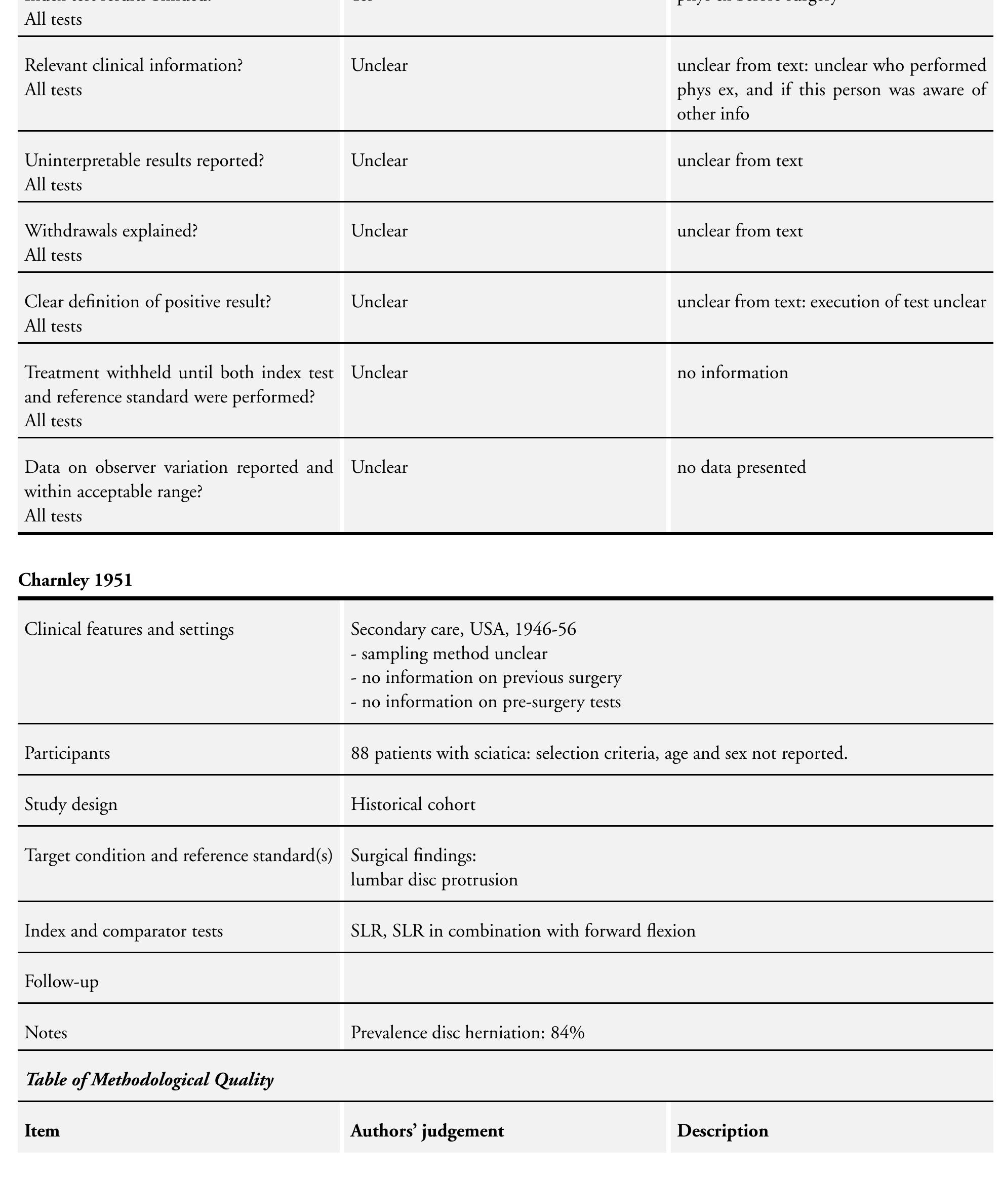 Physical examination for lumbar radiculopathy due to disc