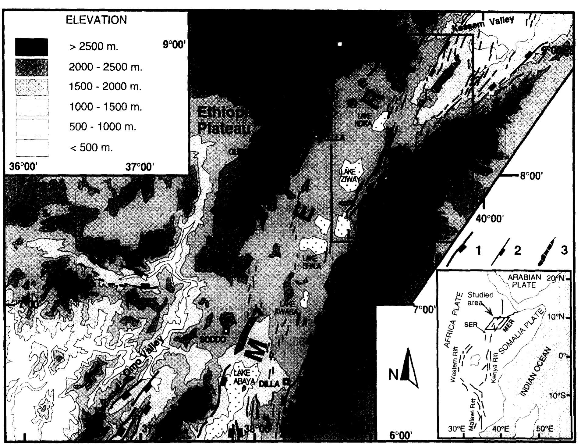 Schematic structural sketch of the main ethiopian rift