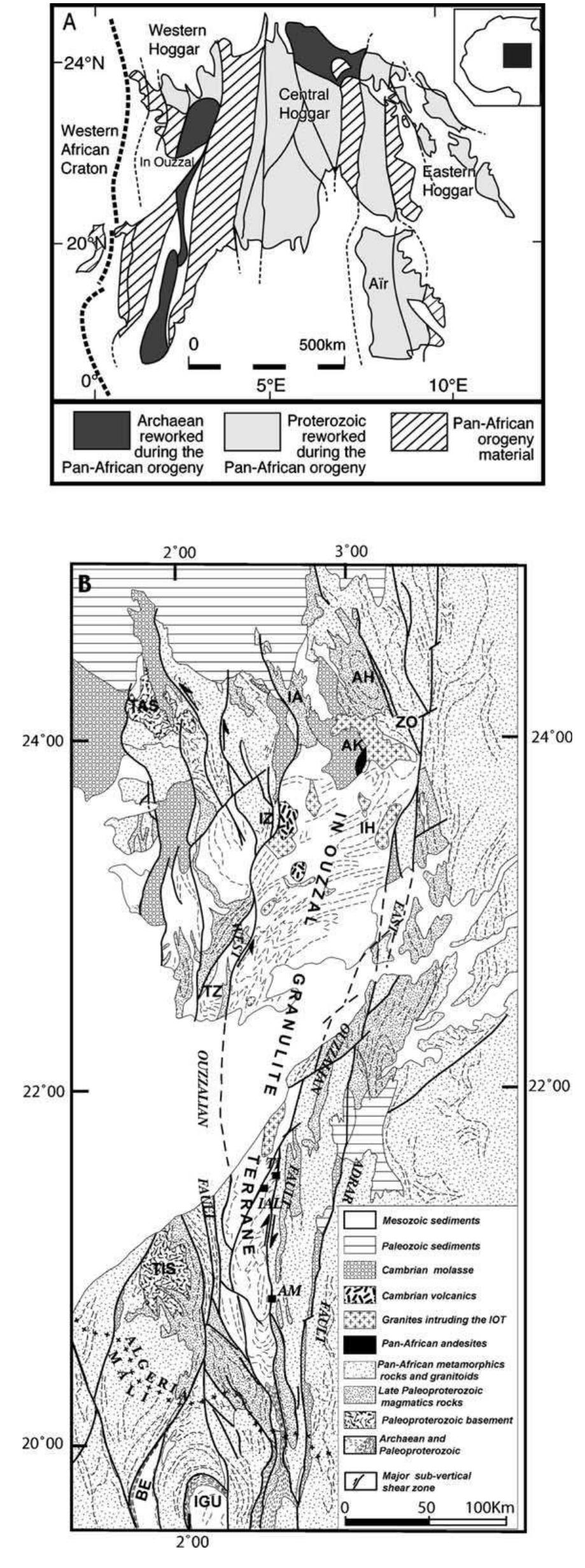 (a) schematic map of the tuareg shield showing the setting