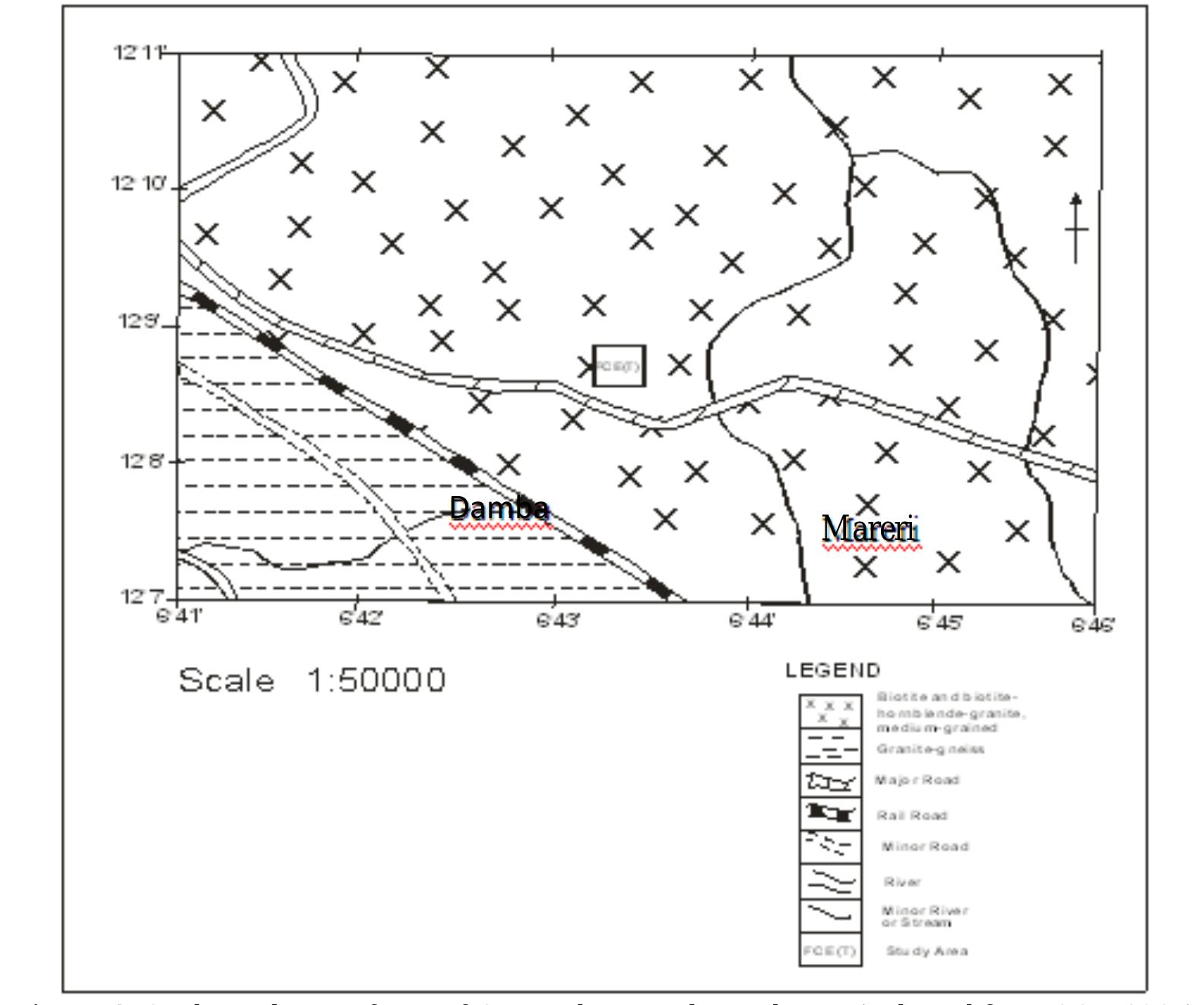 Geological map of part of gusau showing the study area(a