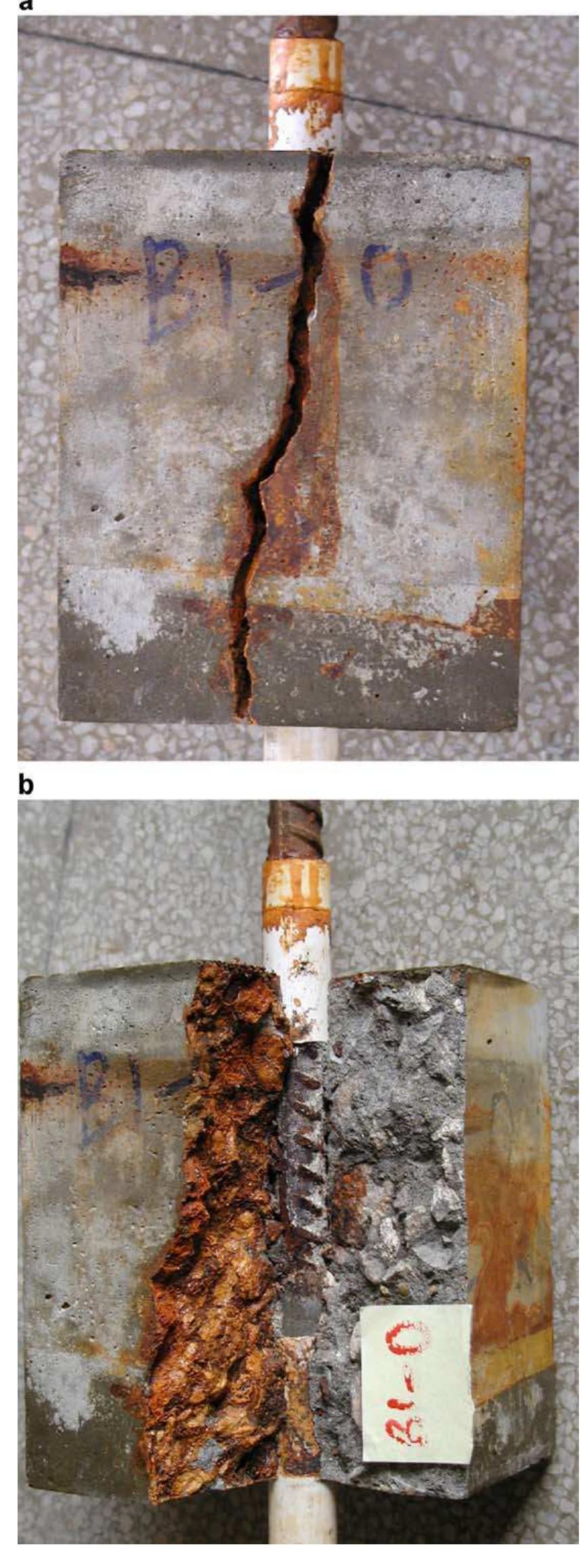 Splitting of the specimen along the corrosion cracks, for