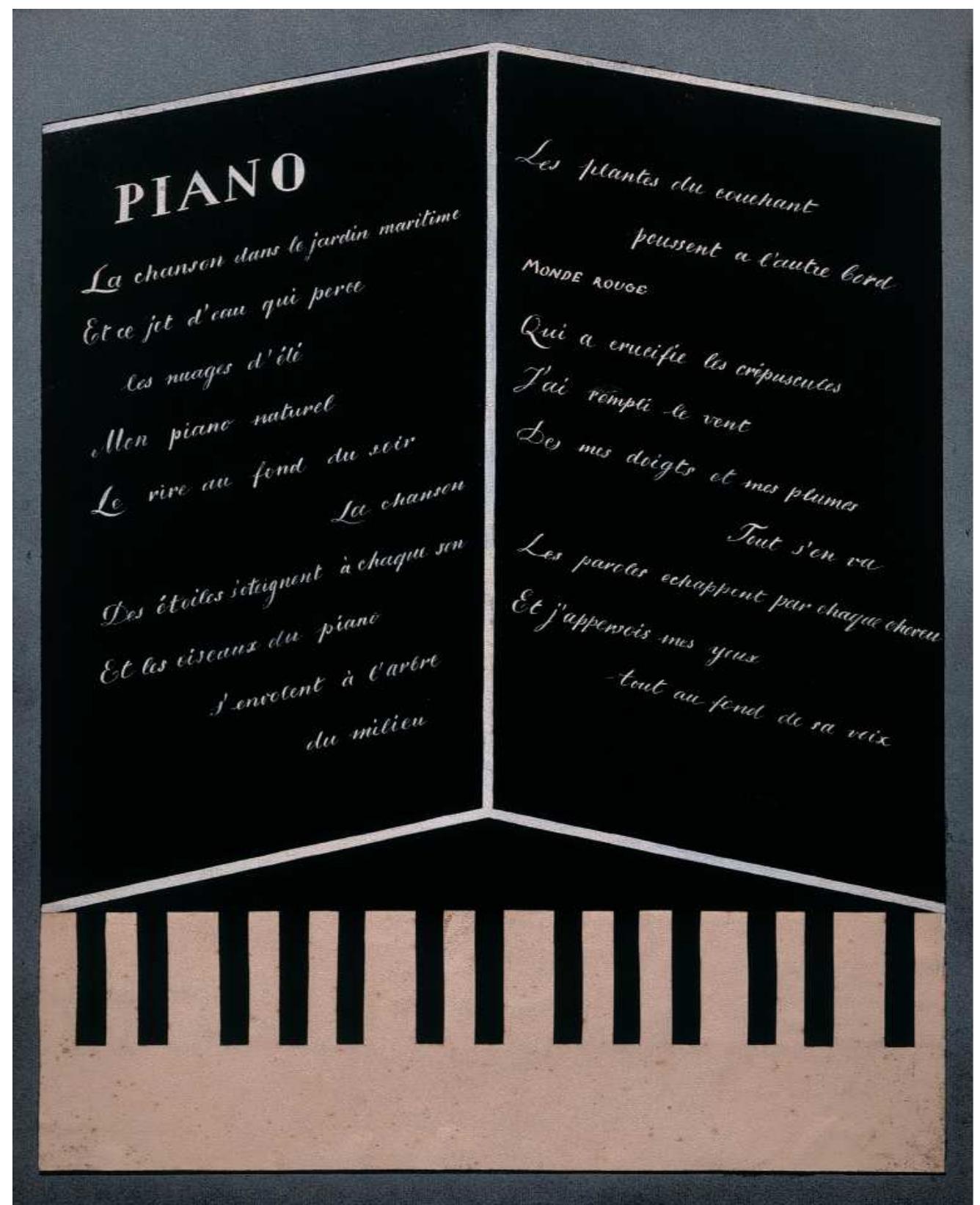 Photo 5. “piano,” collage, gouache/paper 61,5 x 47 cm.
