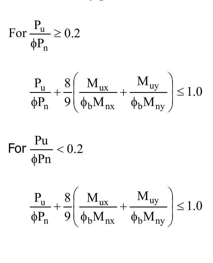 (hi-1a and h1-1b) given below: the lrfd-aisc interaction