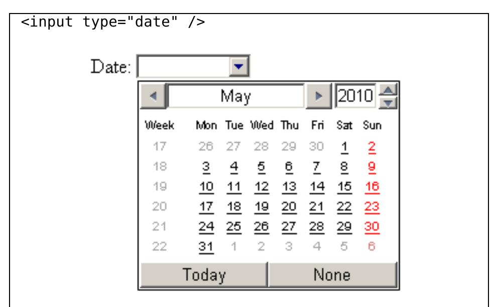 New date form widget.