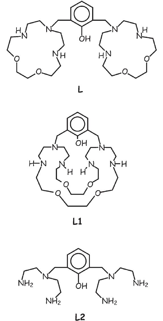 Schematic drawings of l, l1 and l2 ligands. the synthesis