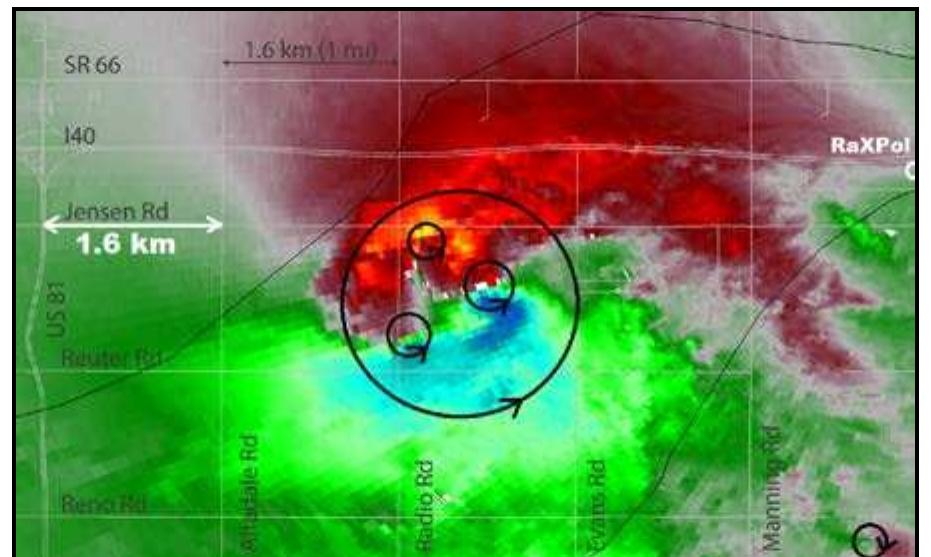 The tornado damage path between the el reno regional airport