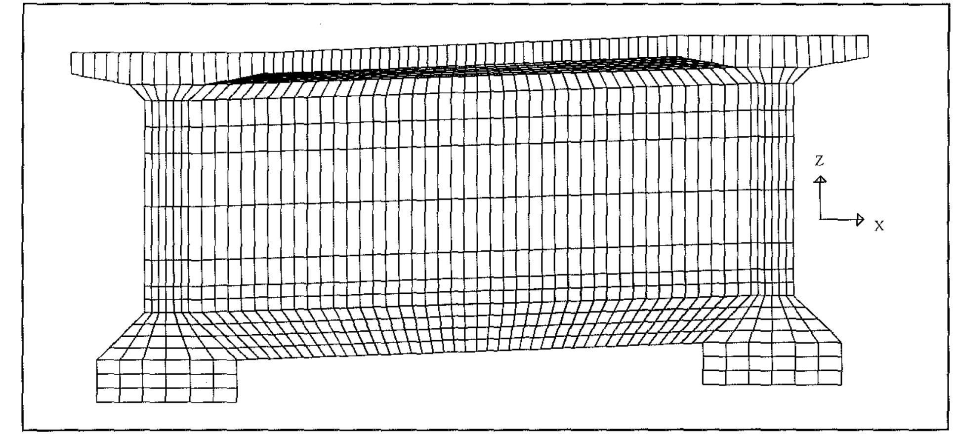 2.1b. cross section of diaphragm-girder finite element