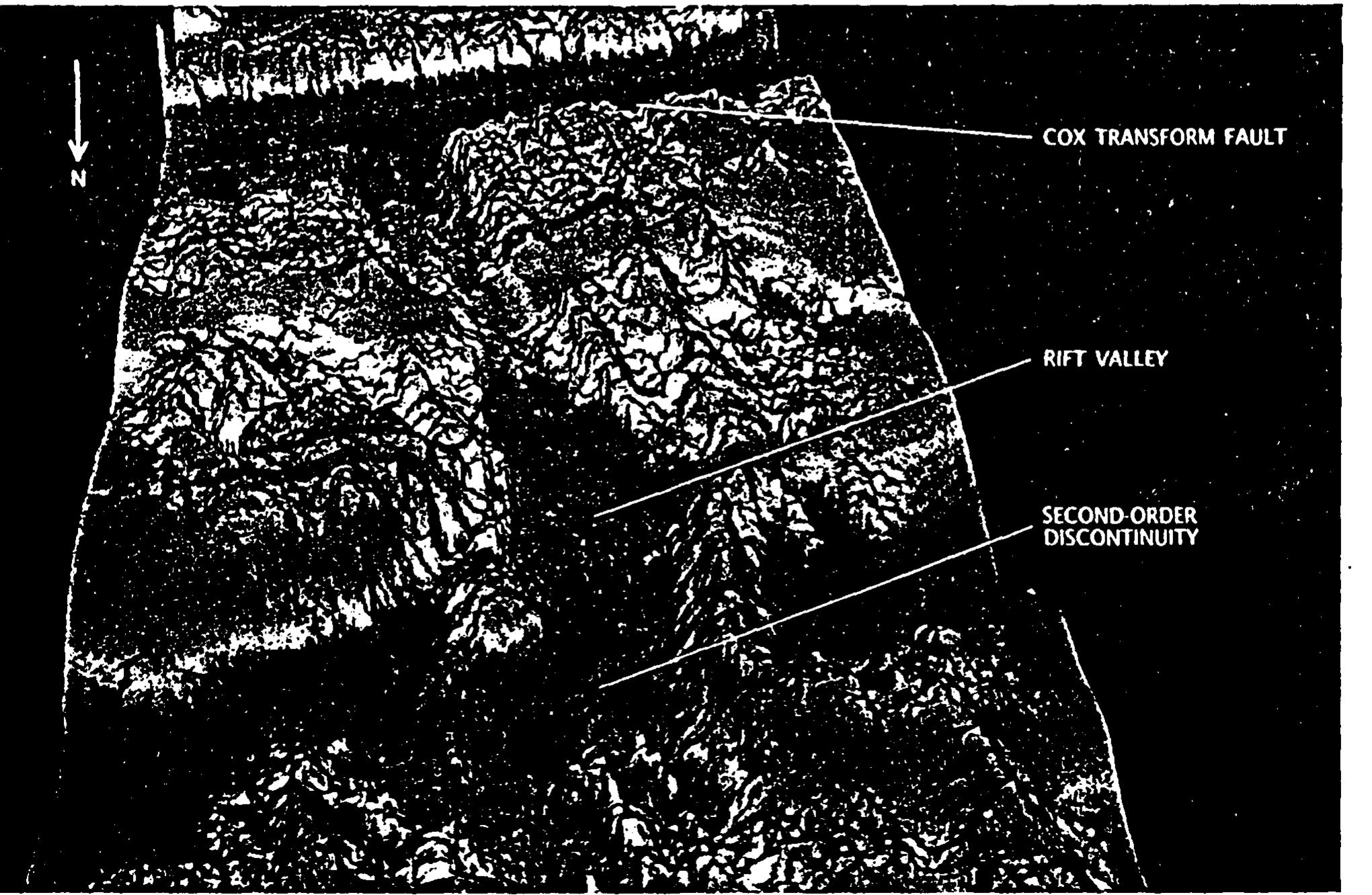Spreading ridges. the map reveals a 12-kilometer jog of the