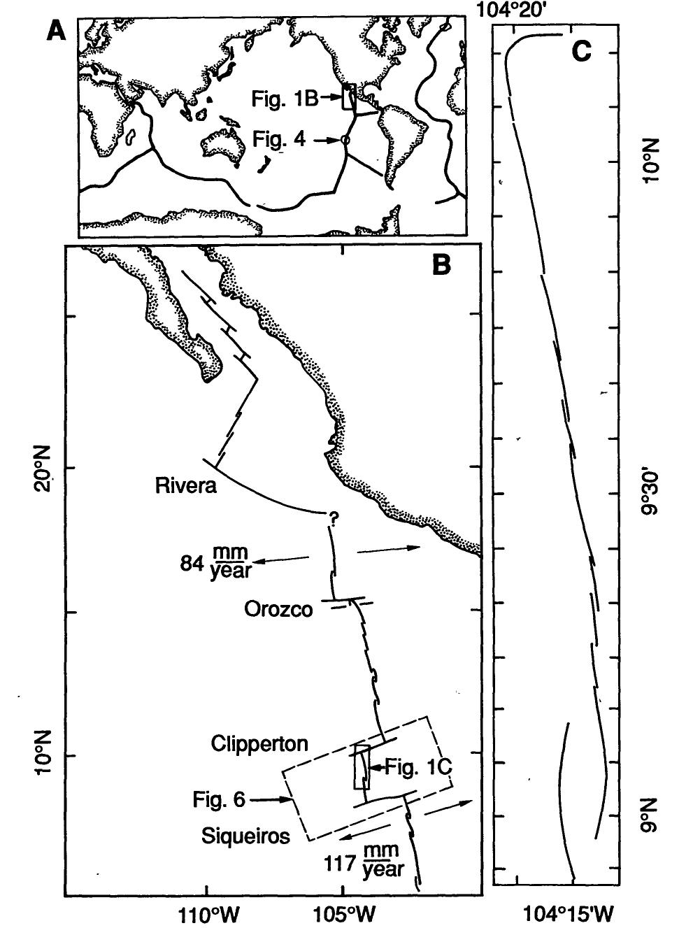Views of the mid-ocean ridge at (a) global, (b) regional,