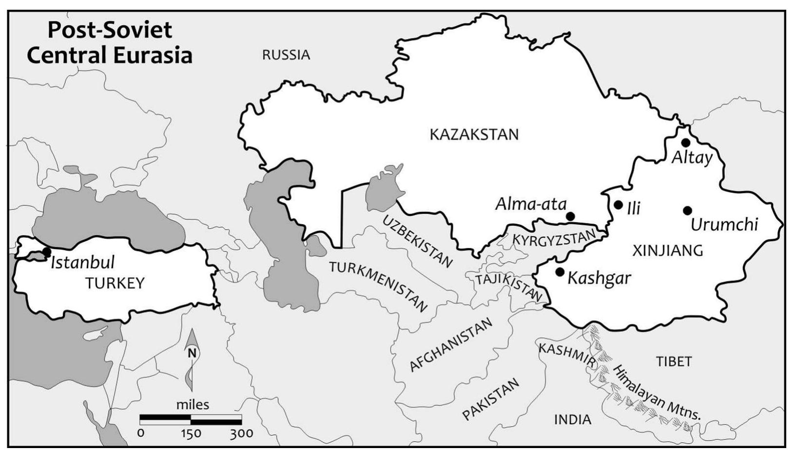 Post-soviet central eurasia. map by debbie newell.