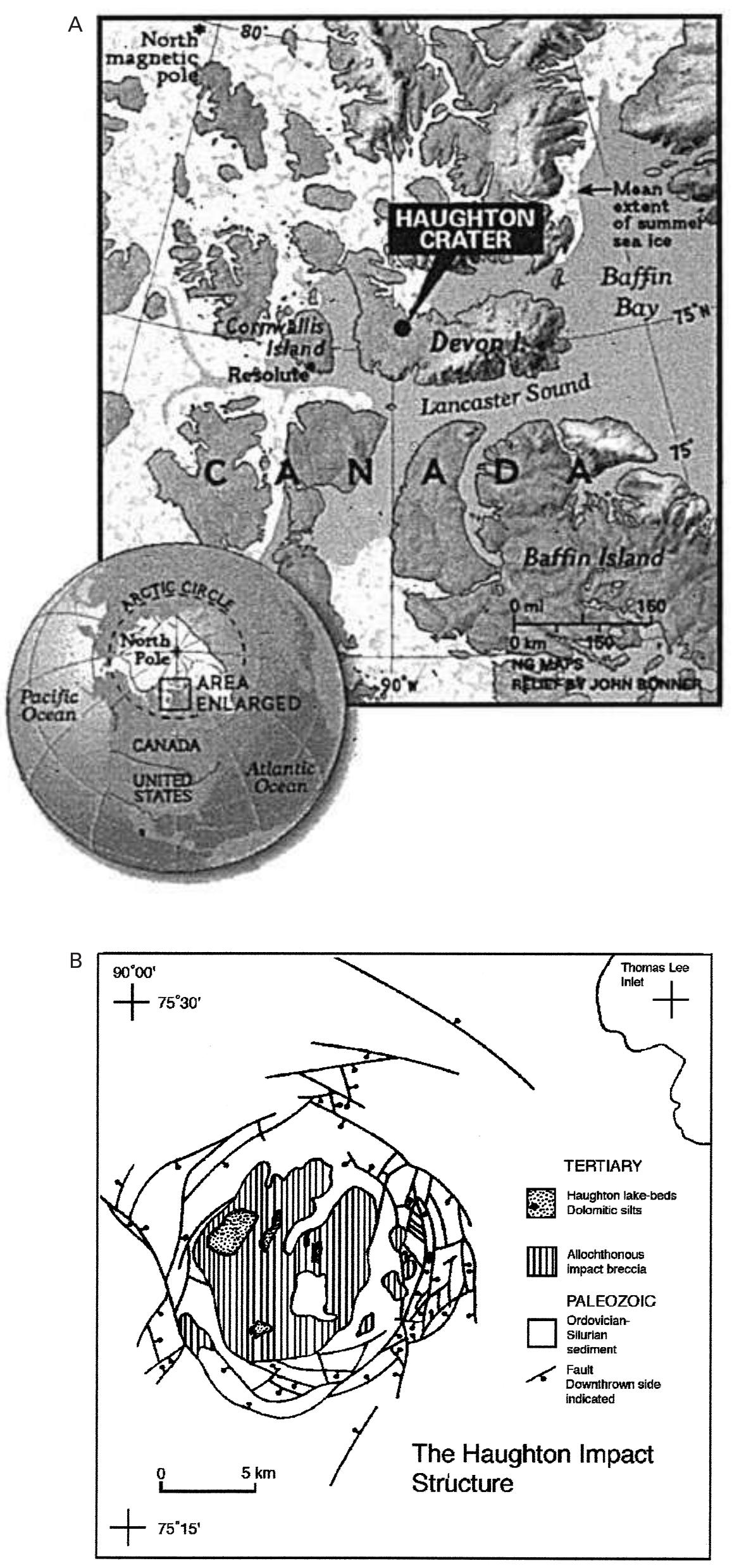 (a) map of the arctic showing the location of the haughton
