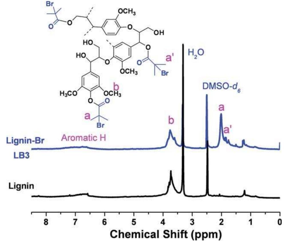 'h nmr spectra of lignin and lignin-br. [color figure can be
