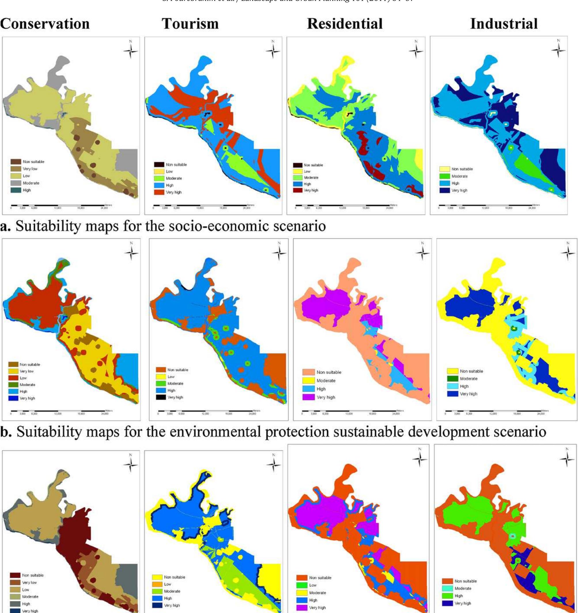 C. suitability maps for sustainable development scenario
