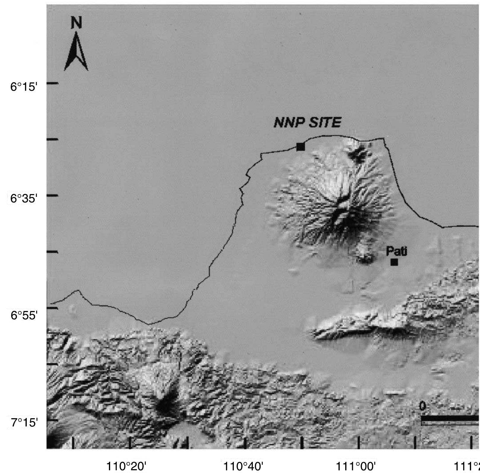 Satellite image showing the location of the proposed nuclear