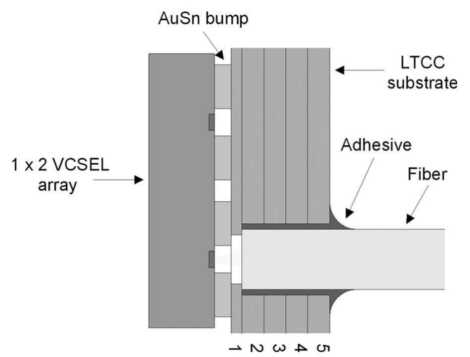 Schematic structure of the laser-to-fiber coupling. fibers