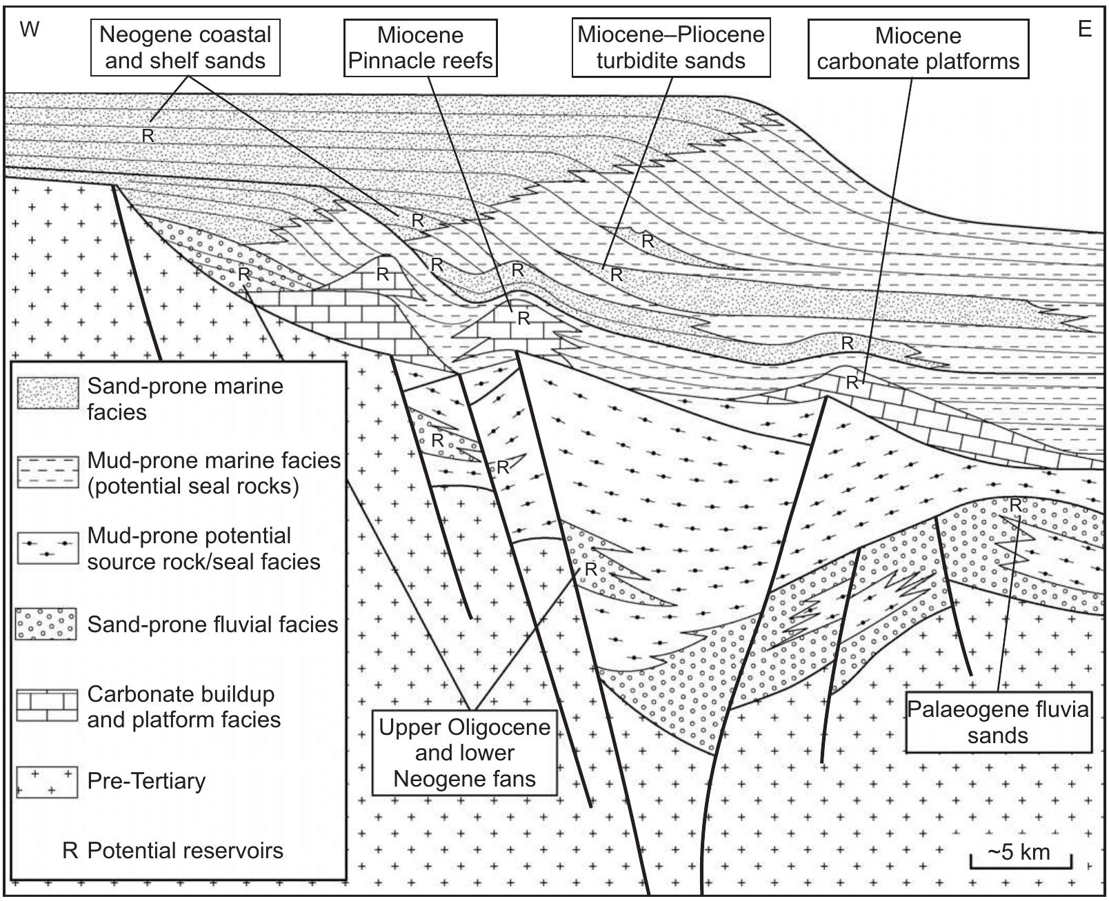 Schematic diagram summarising potential hydrocarbon play